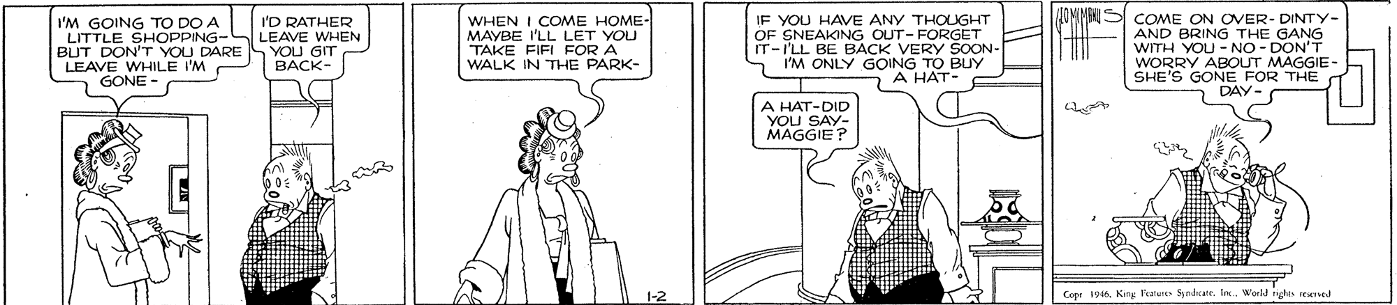 Bringing Up Father Comic Strip 1947-01-02 | Comics Kingdom