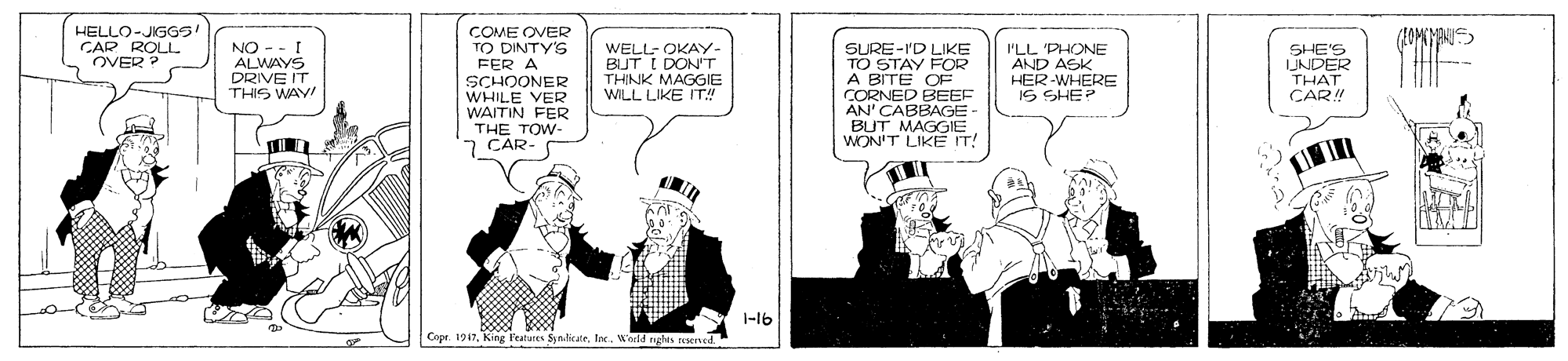 Bringing Up Father Comic Strip 1947-01-16 | Comics Kingdom