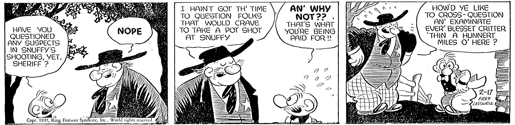 Barney Google And Snuffy Smith Vintage Comic Strip 1947-02-17 | Comics ...