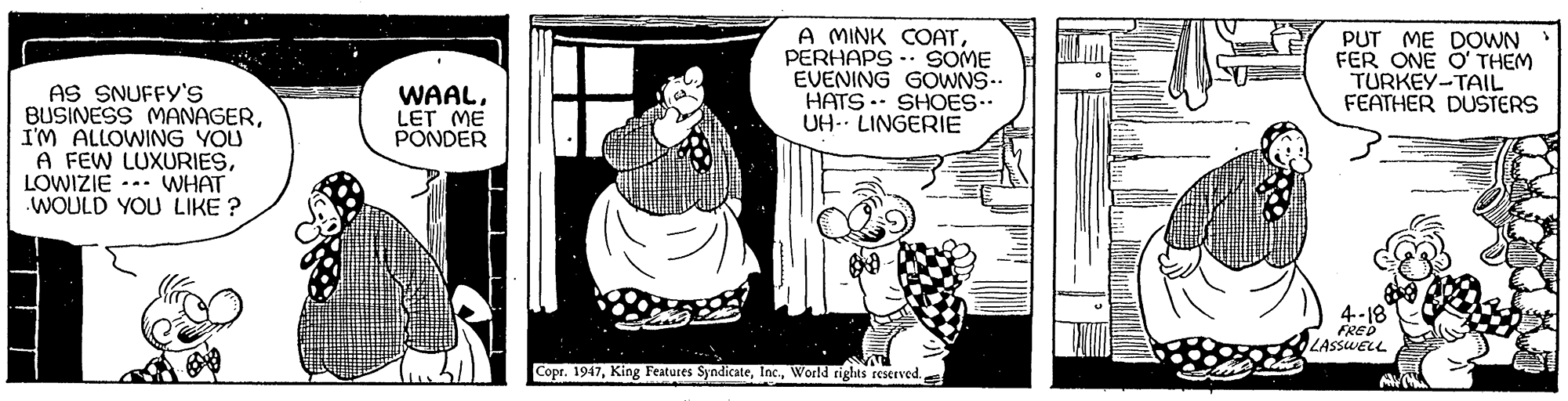Barney Google And Snuffy Smith Vintage Comic Strip 1947-04-18 | Comics ...