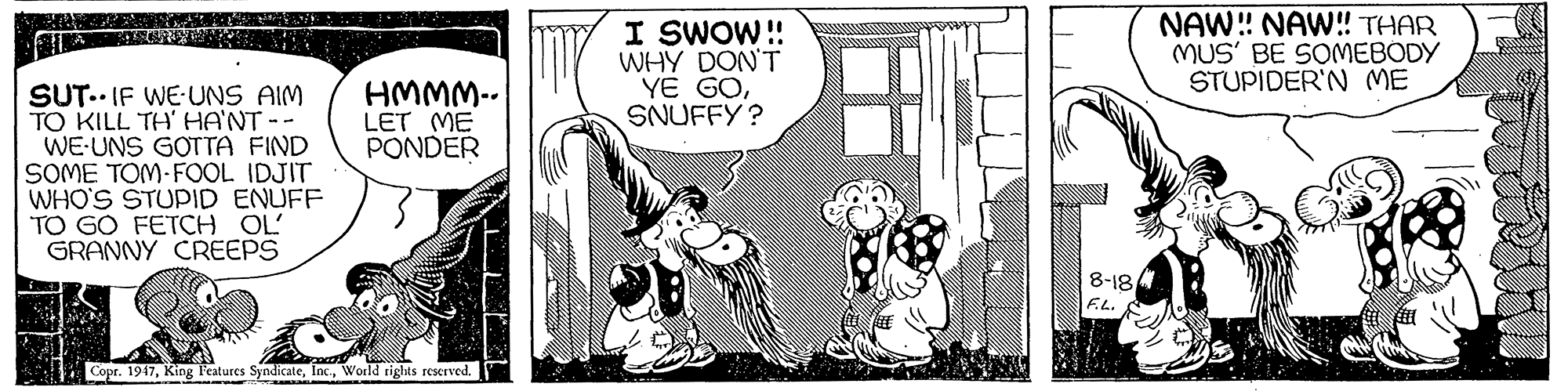 Barney Google And Snuffy Smith Comic Strip 1947-08-18 | Comics Kingdom