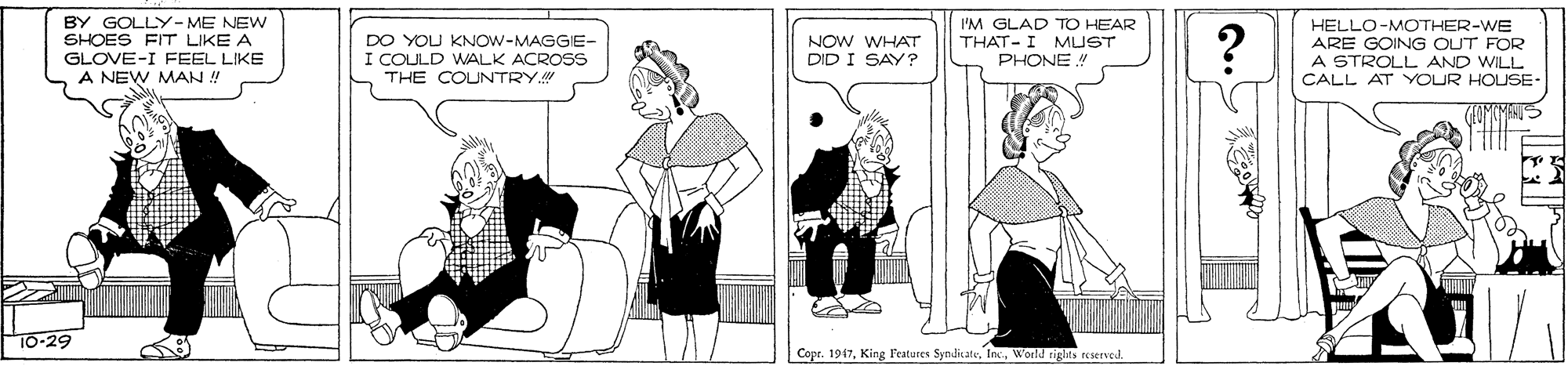 Bringing Up Father Comic Strip 1947-10-29 | Comics Kingdom