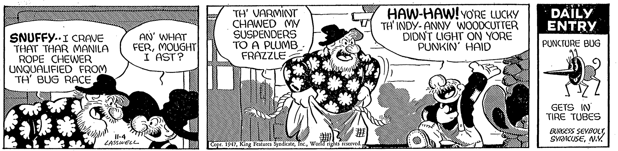 Barney Google And Snuffy Smith Vintage Comic Strip 1947-11-04 | Comics ...
