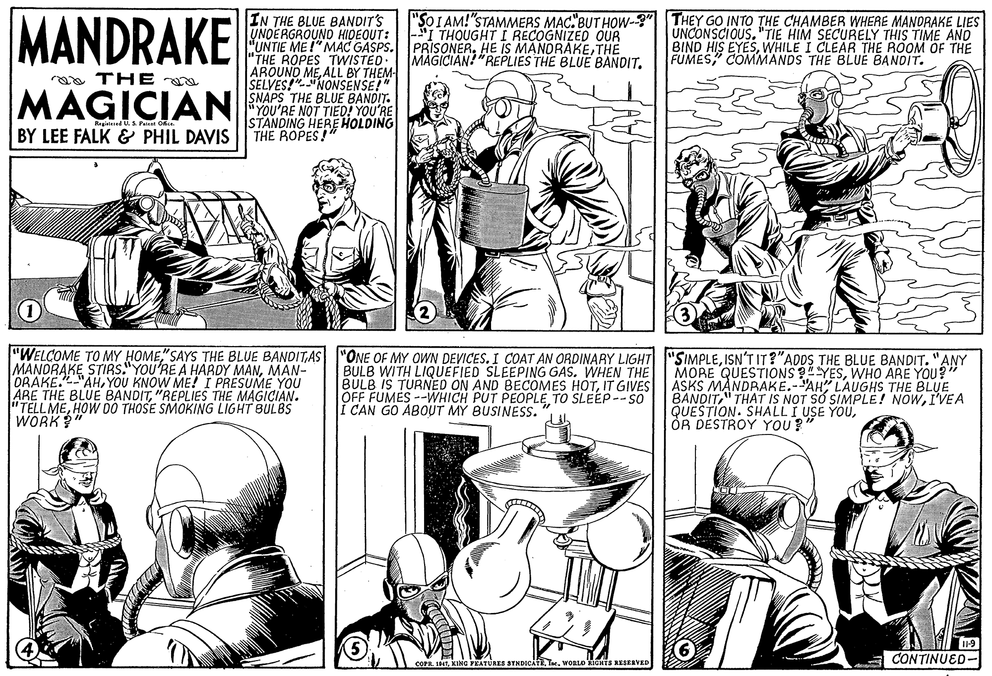 Mandrake The Magician Vintage Sundays Comic Strip 1947-11-09 | Comics ...