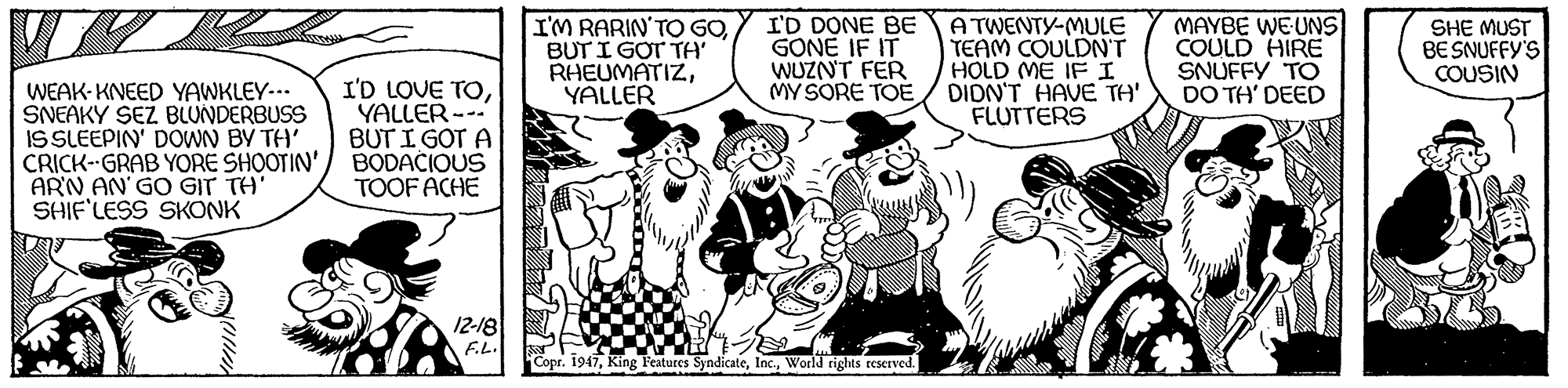 Barney Google And Snuffy Smith Vintage Comic Strip 1947-12-18 | Comics ...