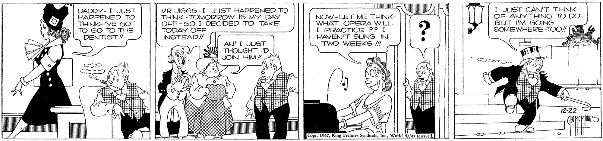 Bringing Up Father Comic Strip 1947-12-22 | Comics Kingdom