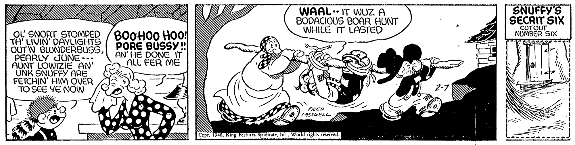 Barney Google And Snuffy Smith Vintage Comic Strip 1948-02-07 | Comics ...