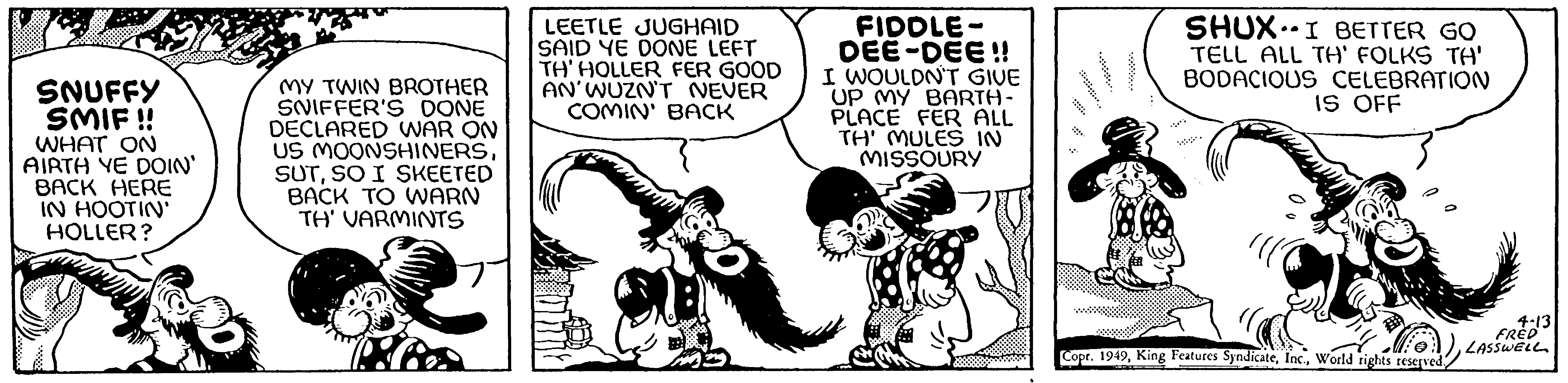 Barney Google And Snuffy Smith Vintage Comic Strip 1949-04-13 | Comics ...