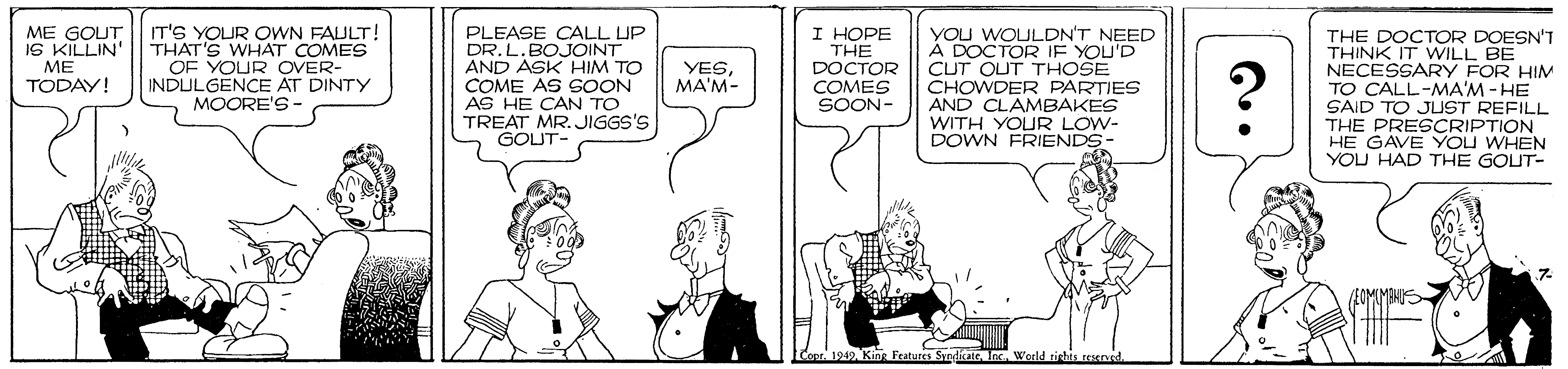 Bringing Up Father Comic Strip 1949-07-09 | Comics Kingdom