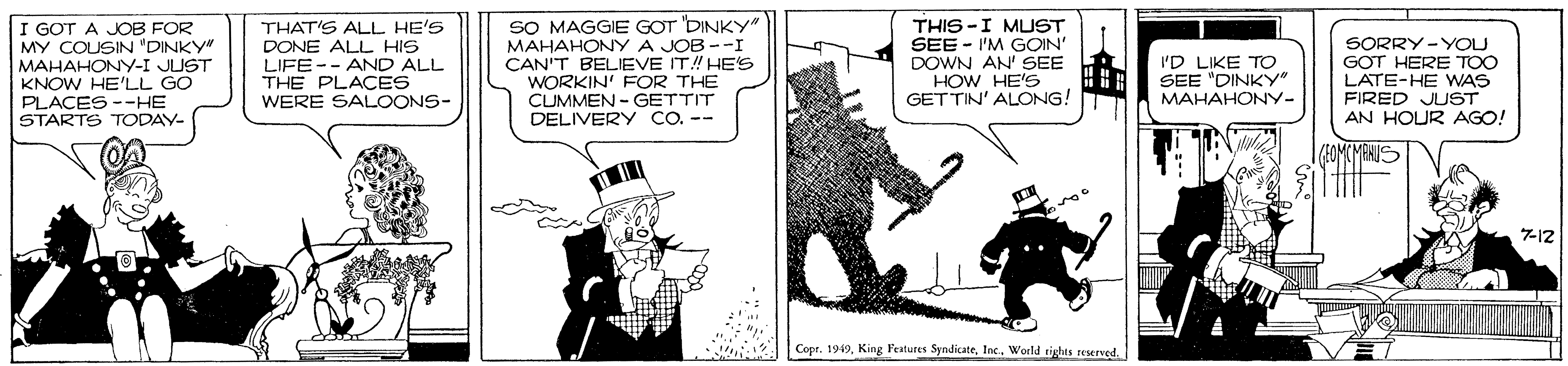 Bringing Up Father Comic Strip 1949-07-12 | Comics Kingdom