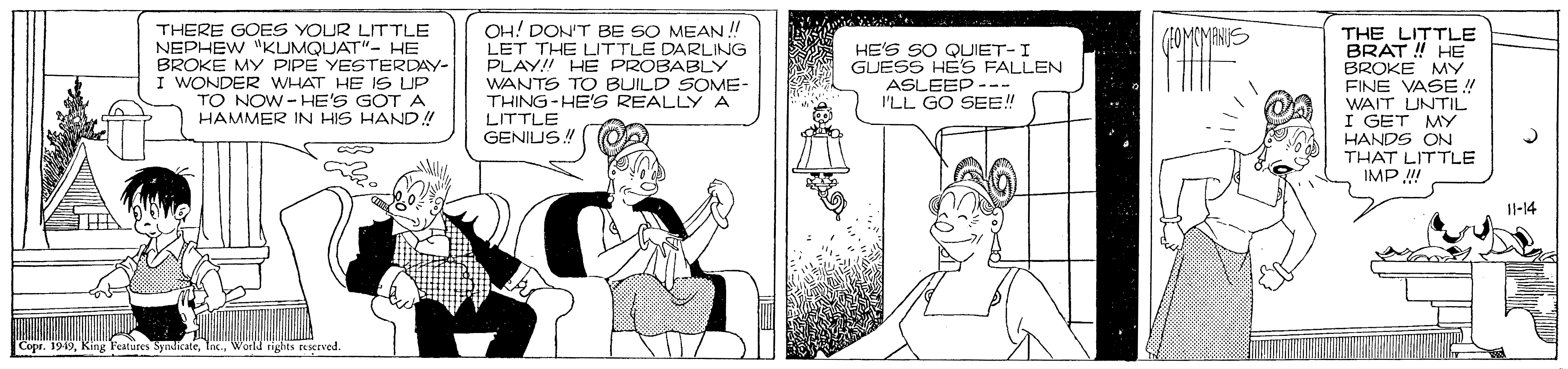 Bringing Up Father Comic Strip 1949-11-14 | Comics Kingdom