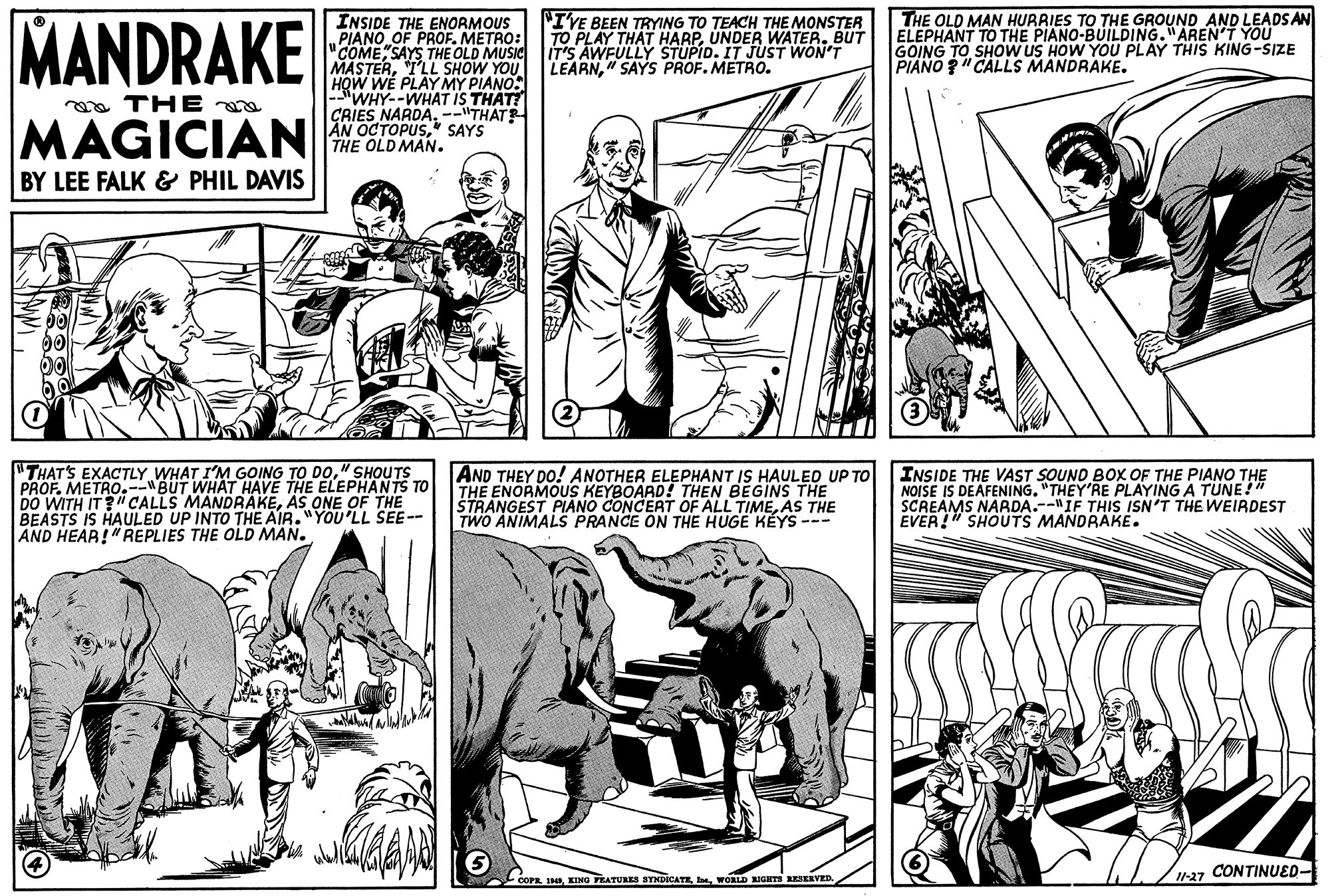Mandrake The Magician Vintage Sundays Comic Strip 1949-11-27 | Comics ...