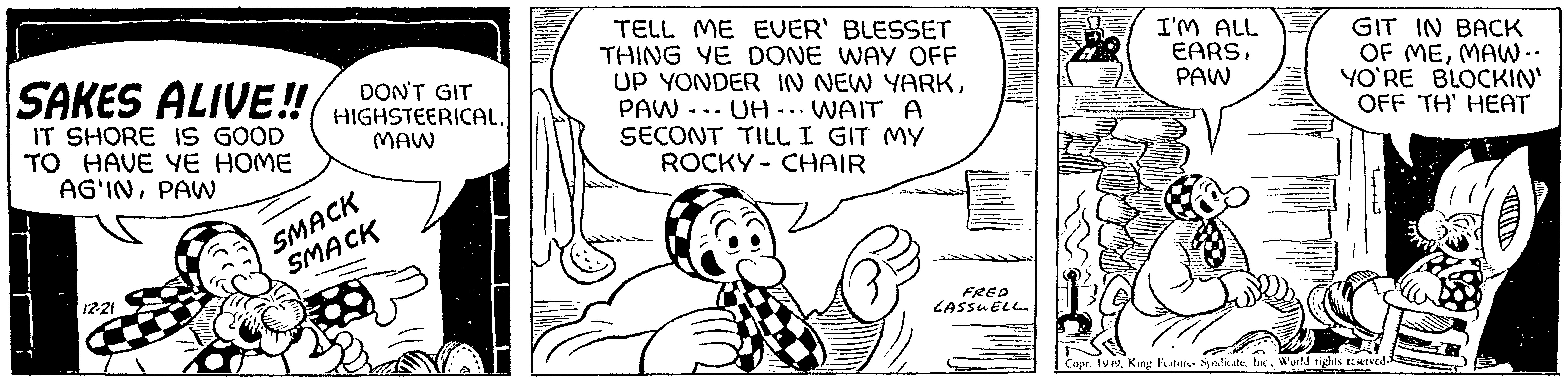 Barney Google And Snuffy Smith Vintage Comic Strip 1949-12-21 | Comics ...