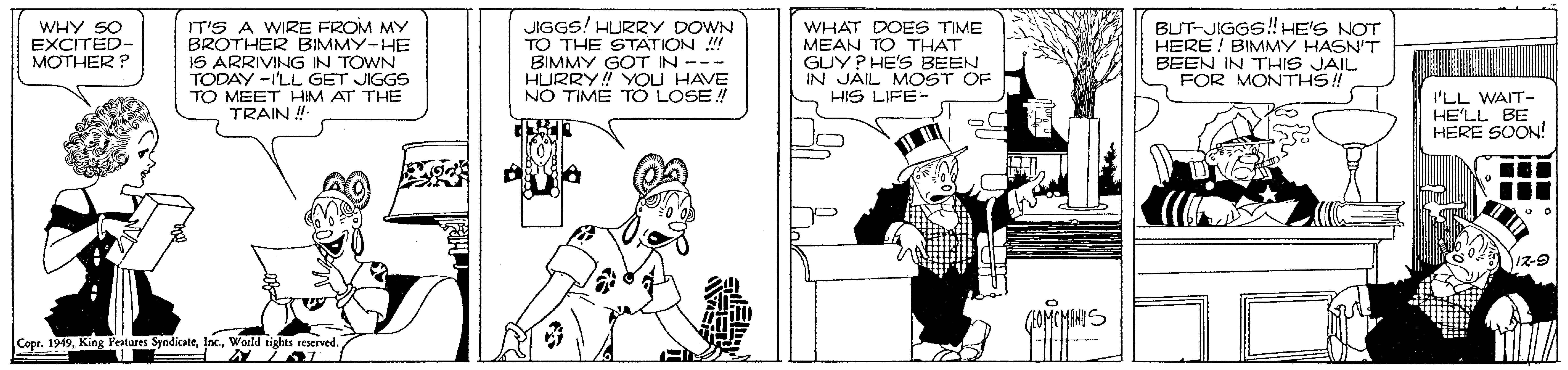 Bringing Up Father Comic Strip 1949-12-09 | Comics Kingdom