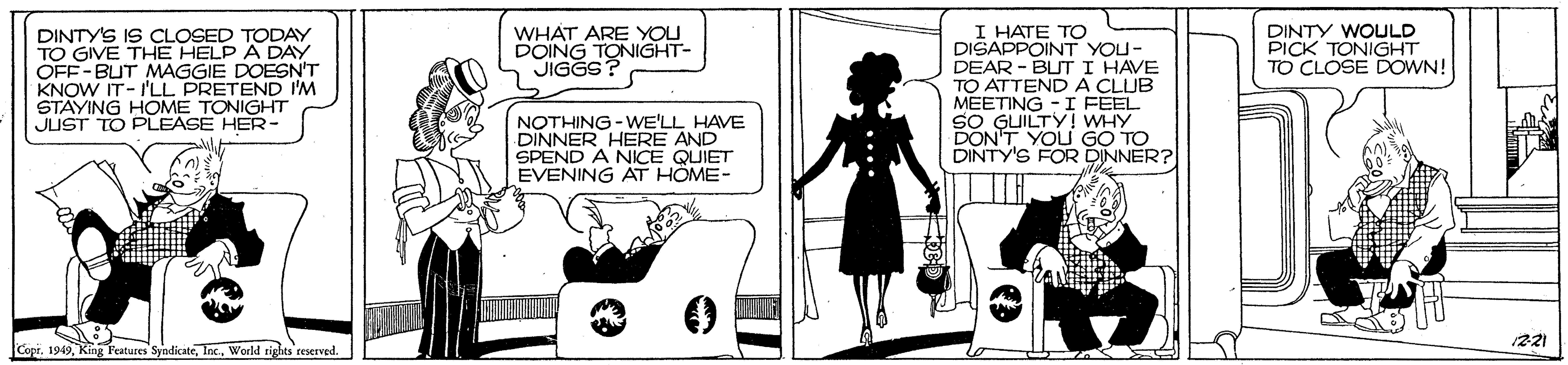 Bringing Up Father Comic Strip 1949-12-21 | Comics Kingdom