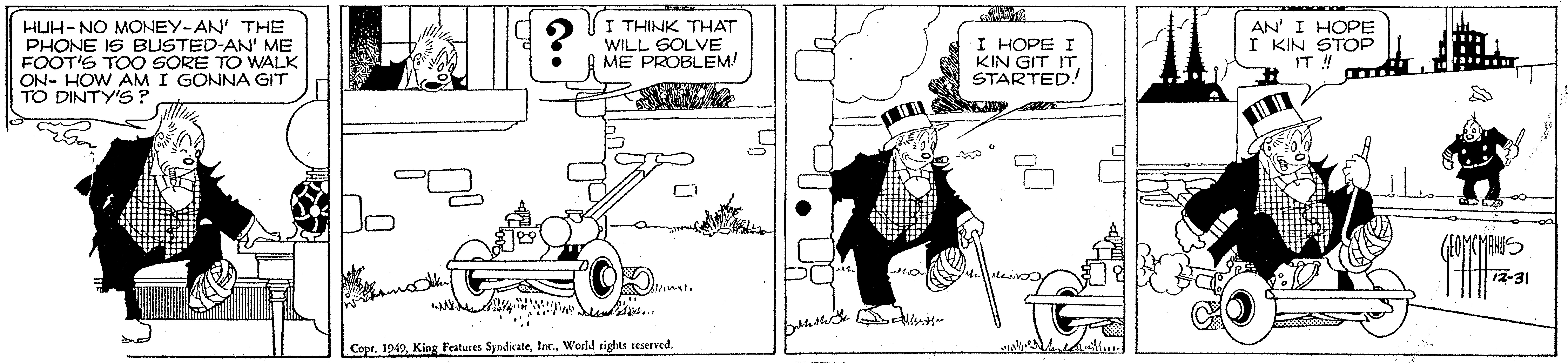 Bringing Up Father Comic Strip 1949-12-31 | Comics Kingdom