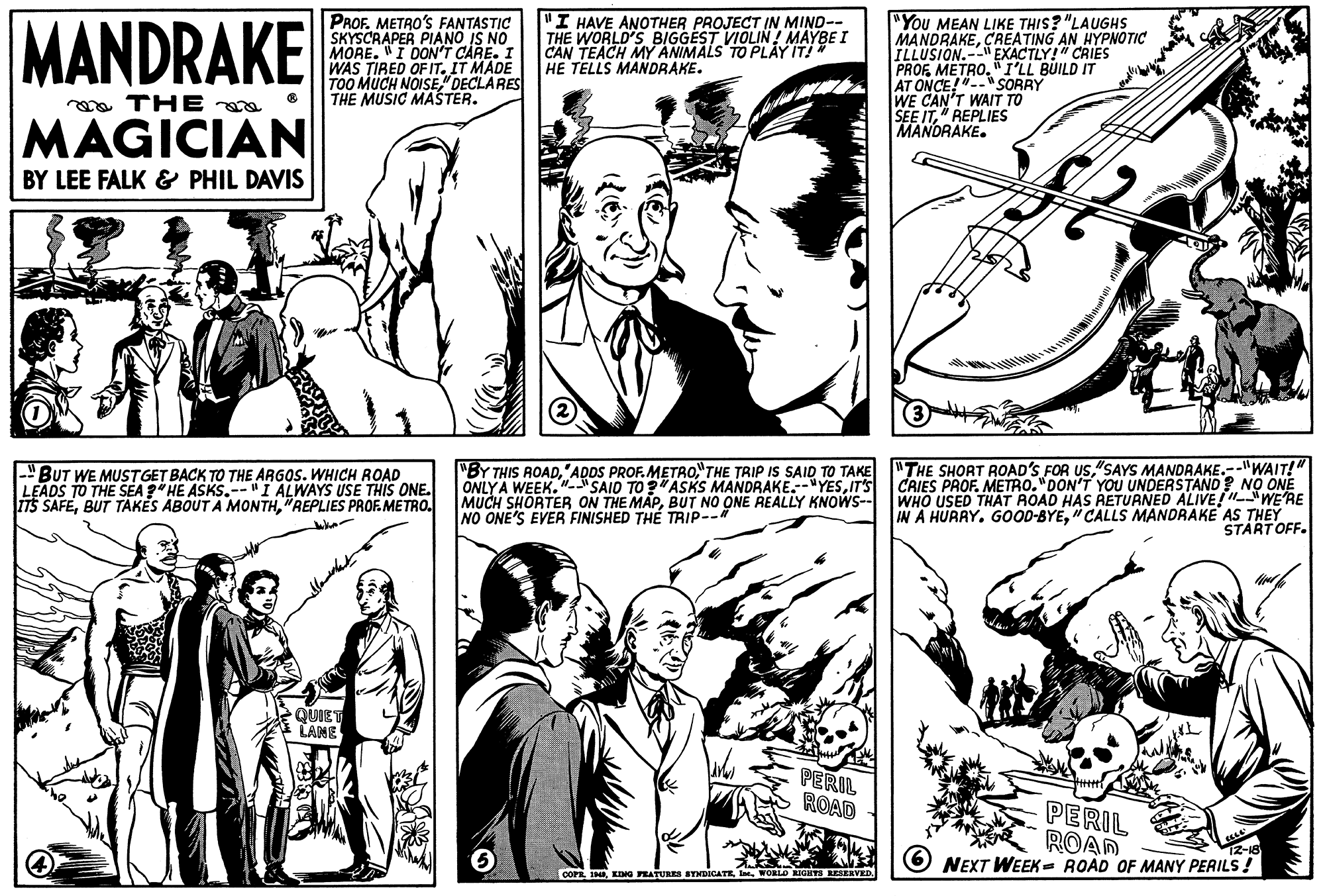 Mandrake The Magician Vintage Sundays Comic Strip 1949-12-18 | Comics ...