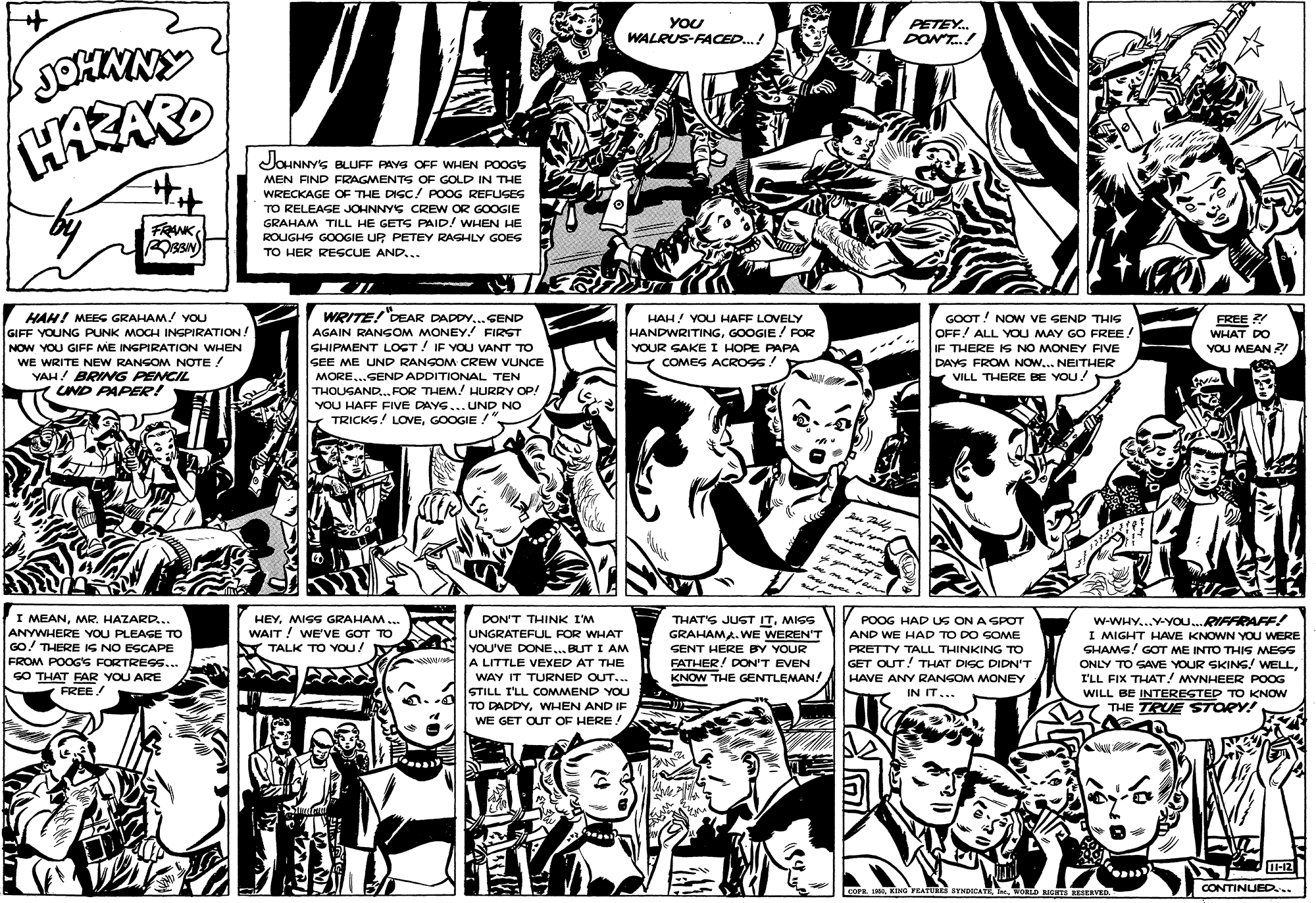 Johnny Hazard Comic Strip 1950-11-12 | Comics Kingdom