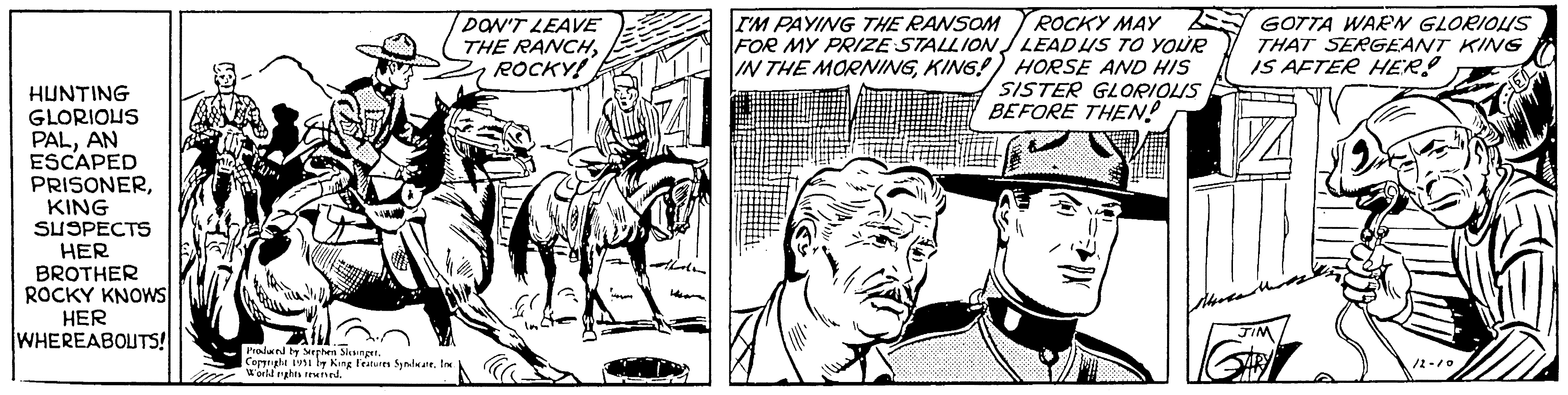 King of the Royal Mounted Comic Strip 1951-12-10 | Comics Kingdom