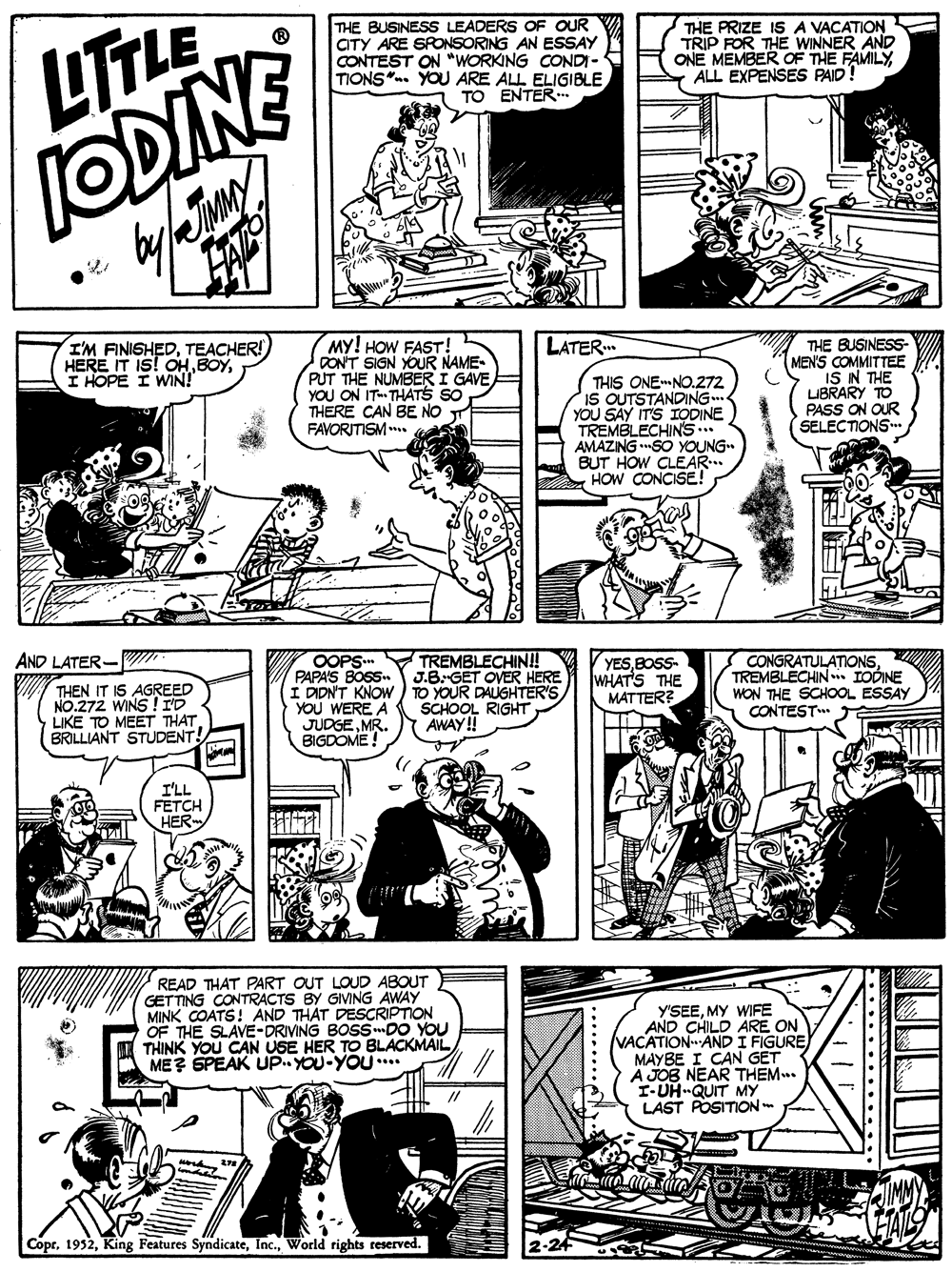 Little Iodine Sundays Comic Strip 1952-02-24 | Comics Kingdom