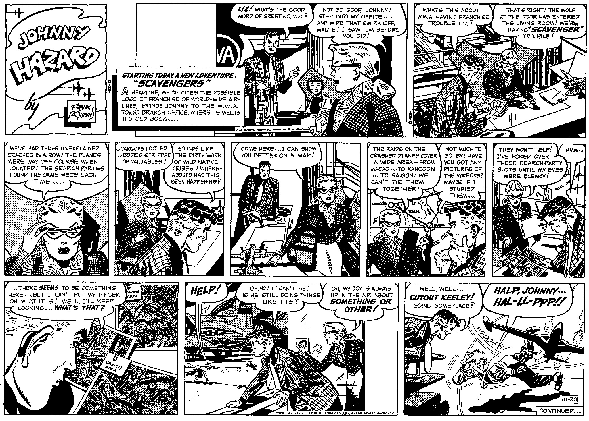 Johnny Hazard Comic Strip 1952-11-30 | Comics Kingdom