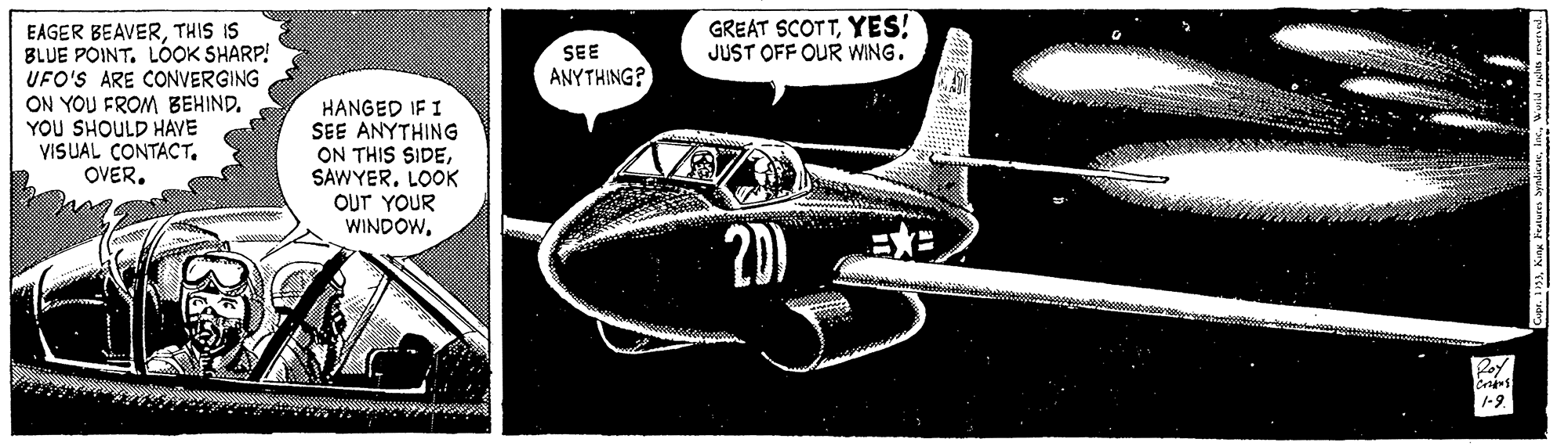 Buz Sawyer Comic Strip 1954-01-09 | Comics Kingdom