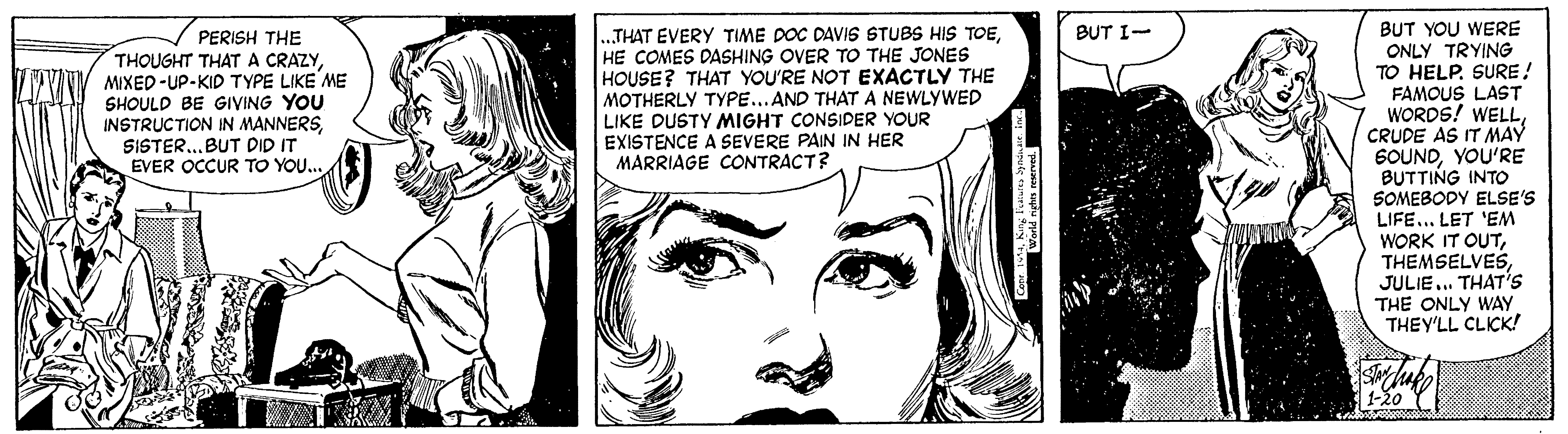 Heart Of Juliet Jones Comic Strip 1954-01-20 | Comics Kingdom