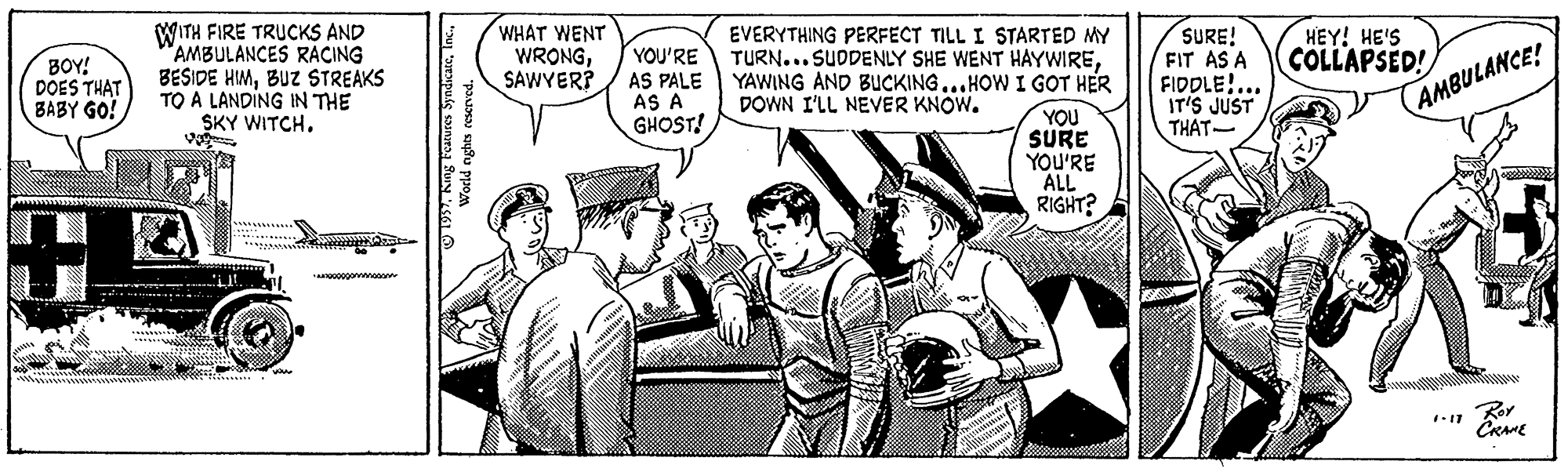 Buz Sawyer Comic Strip 1957-01-17 | Comics Kingdom