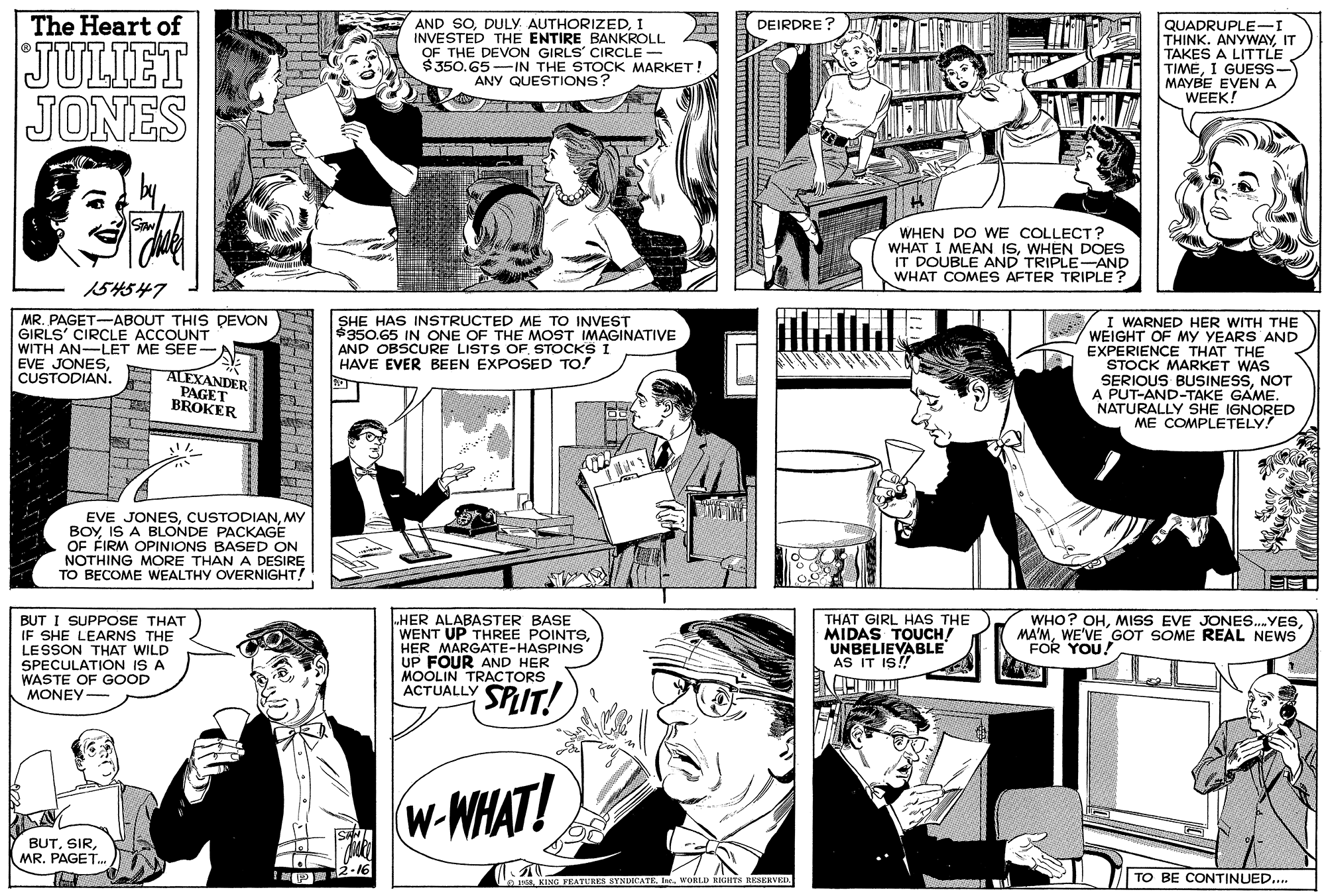 Heart Of Juliet Jones Comic Strip 1958-02-16 | Comics Kingdom