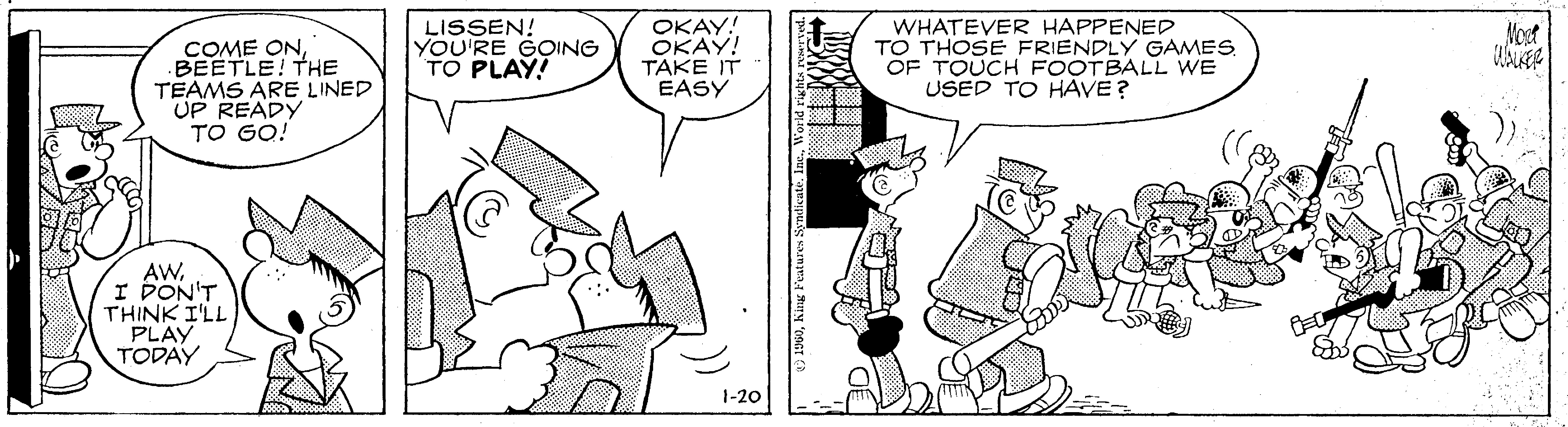Beetle Bailey Comic Strip 1960-01-20 | Comics Kingdom