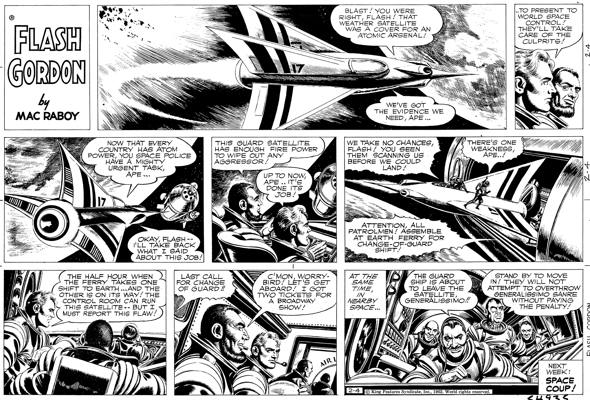 Flash Gordon Vintage Sundays Comic Strip 1962-02-04 | Comics Kingdom