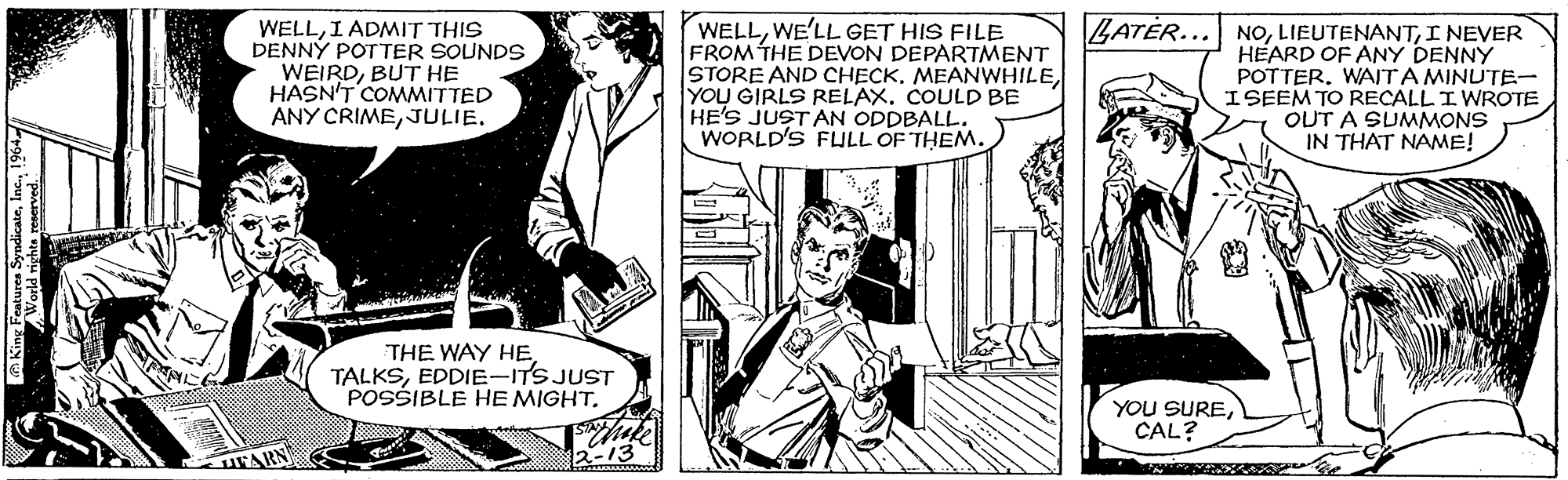 Heart Of Juliet Jones Comic Strip 1964-02-13 | Comics Kingdom