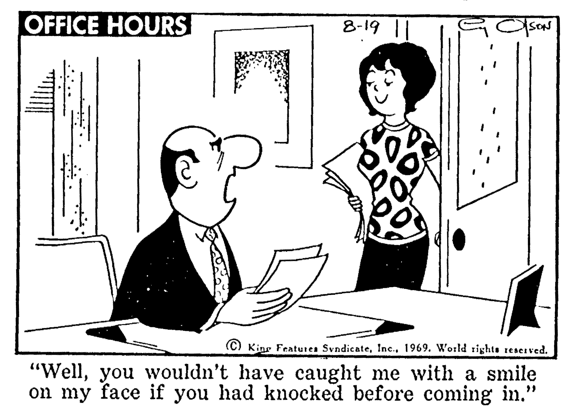 Office Hours Comic Strip 1969-08-19 | Comics Kingdom