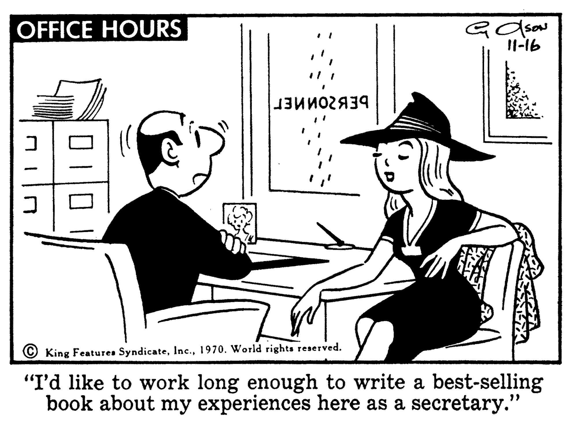 Office Hours Comic Strip 1970-11-16 | Comics Kingdom