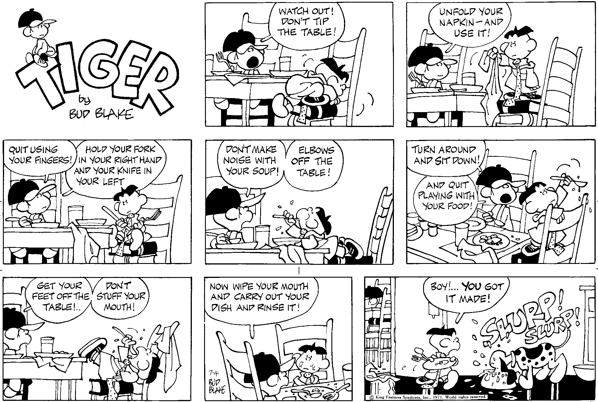 Tiger Comic Strip 1971-07-04 | Comics Kingdom