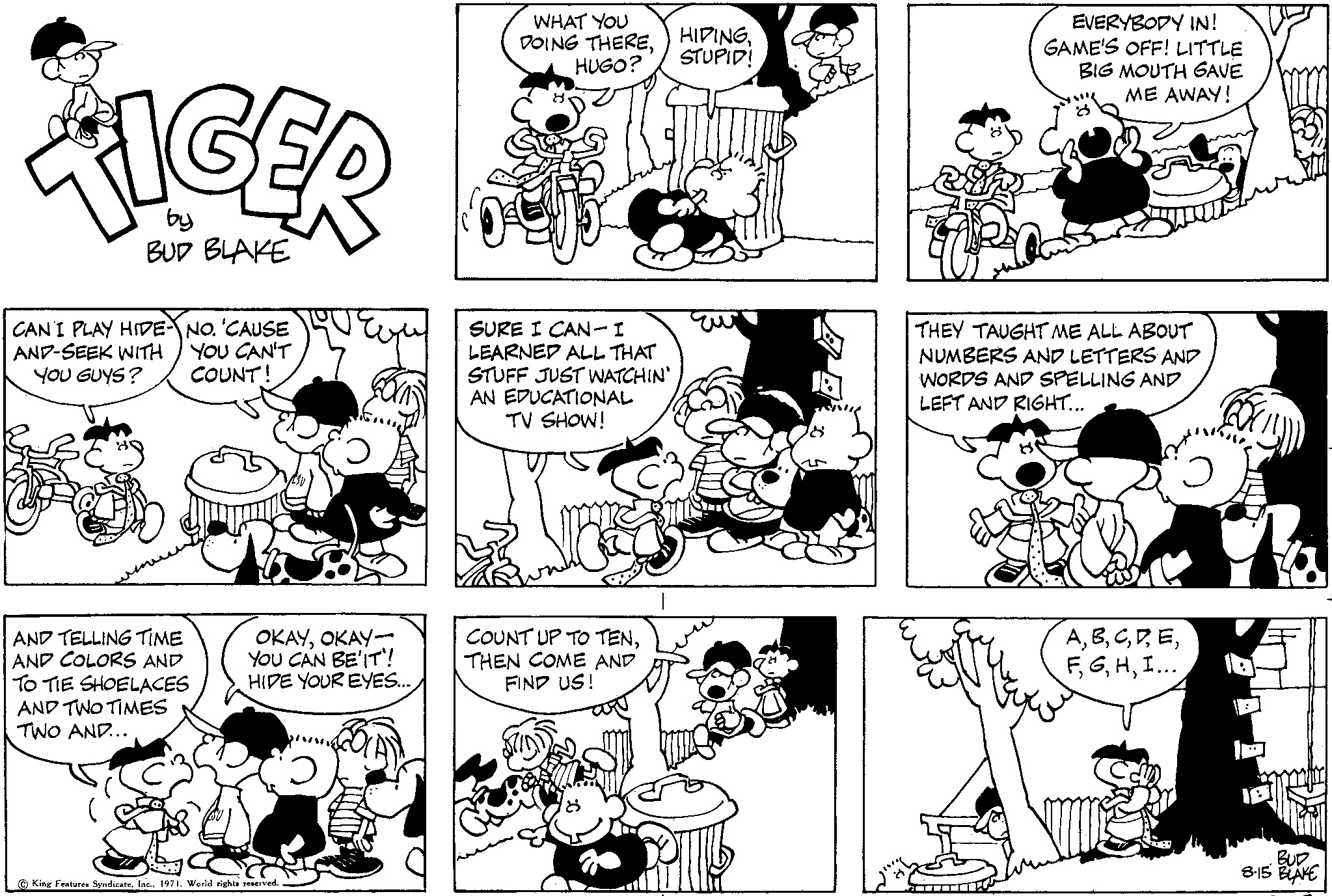Tiger Vintage Sundays Comic Strip 1971-08-15 | Comics Kingdom