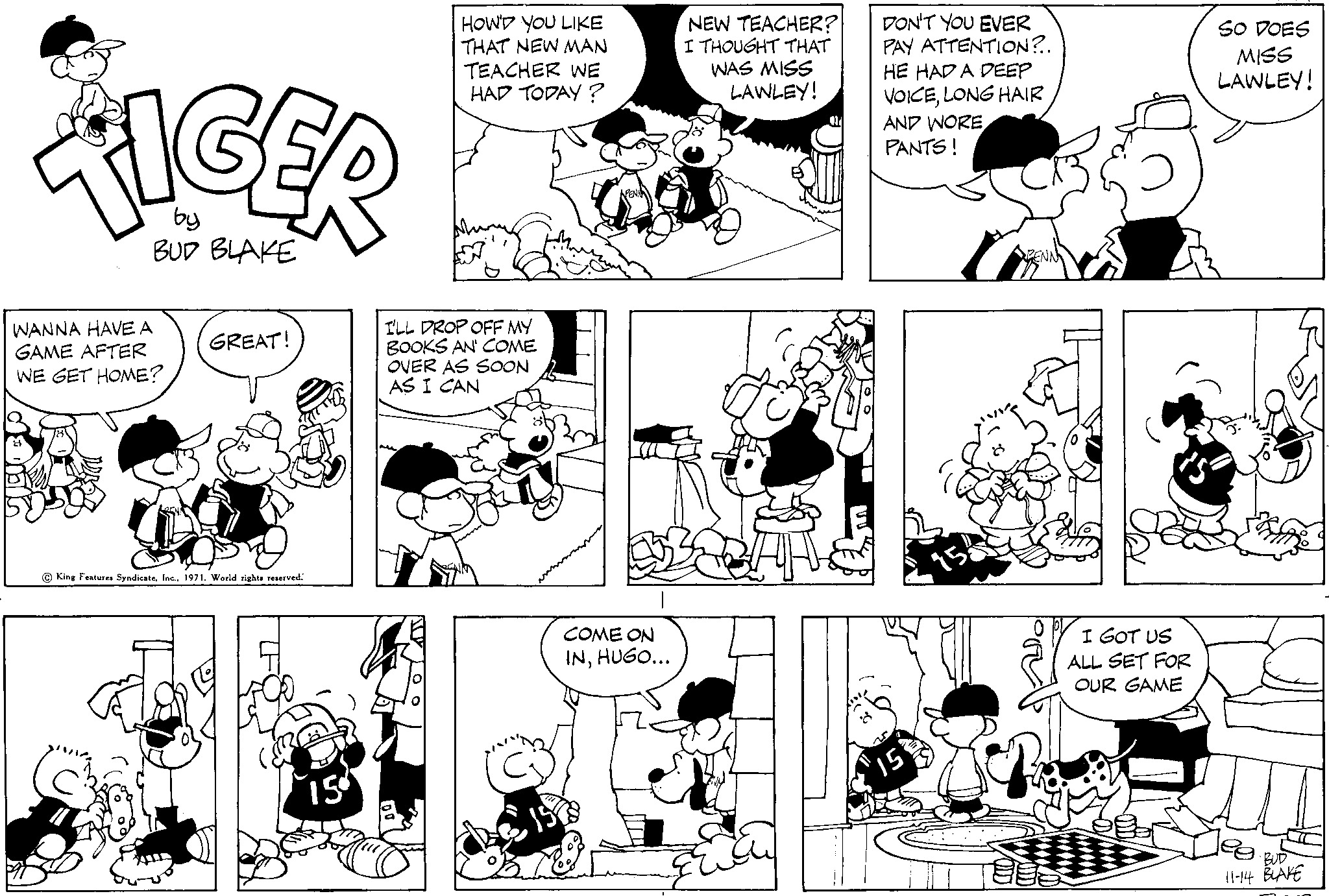Tiger Vintage Sundays Comic Strip 1971-11-14 | Comics Kingdom