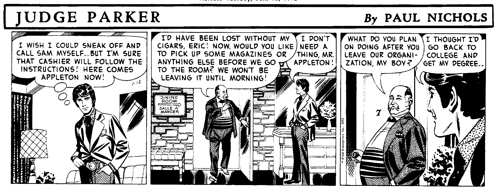 Judge Parker Vintage Comic Strip 1972-01-18 | Comics Kingdom