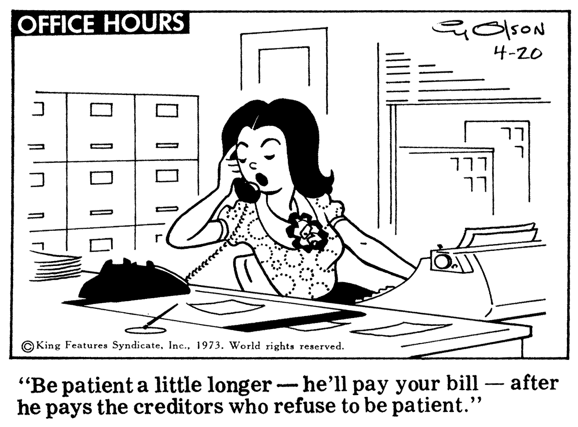 Office Hours Comic Strip 1973-04-20 | Comics Kingdom