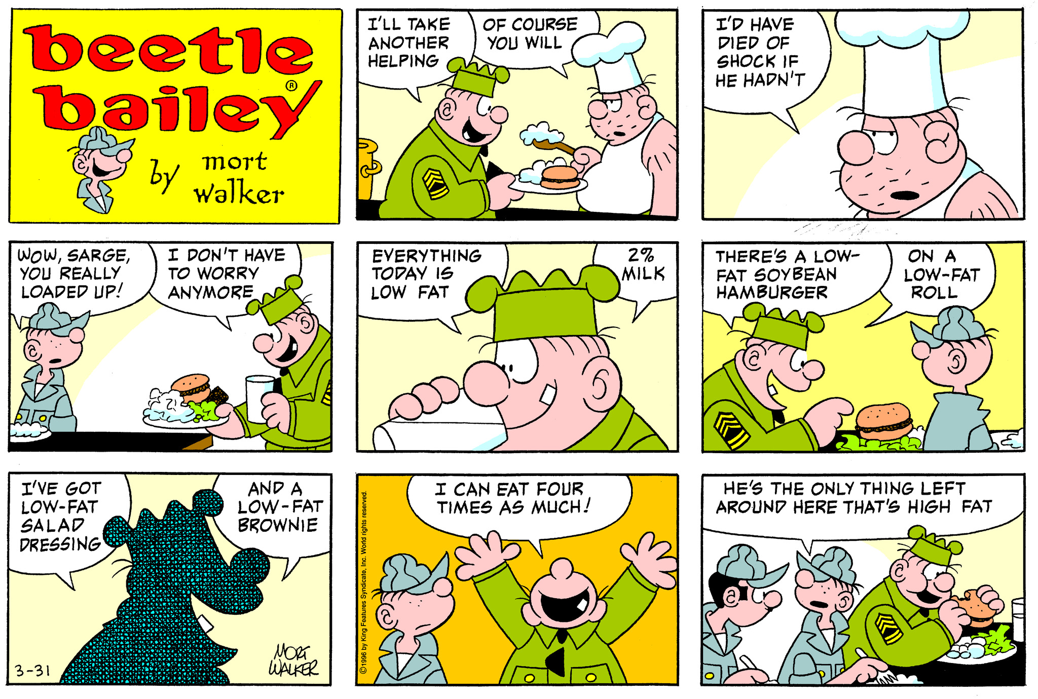 Beetle Bailey Comic Strip 1996-03-31 | Comics Kingdom