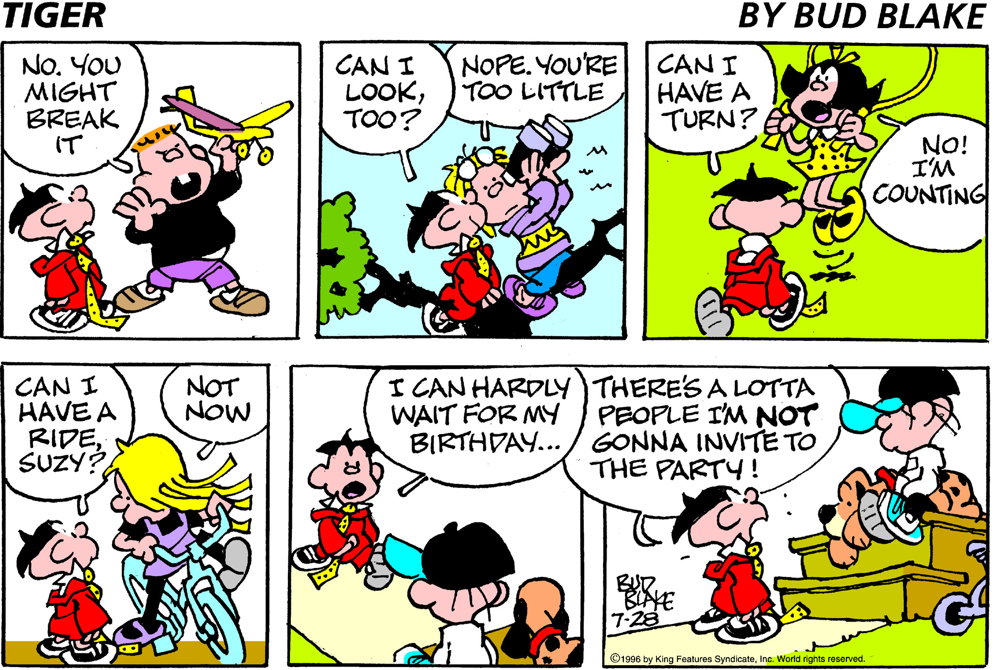 Tiger Comic Strip 1996-07-28 | Comics Kingdom