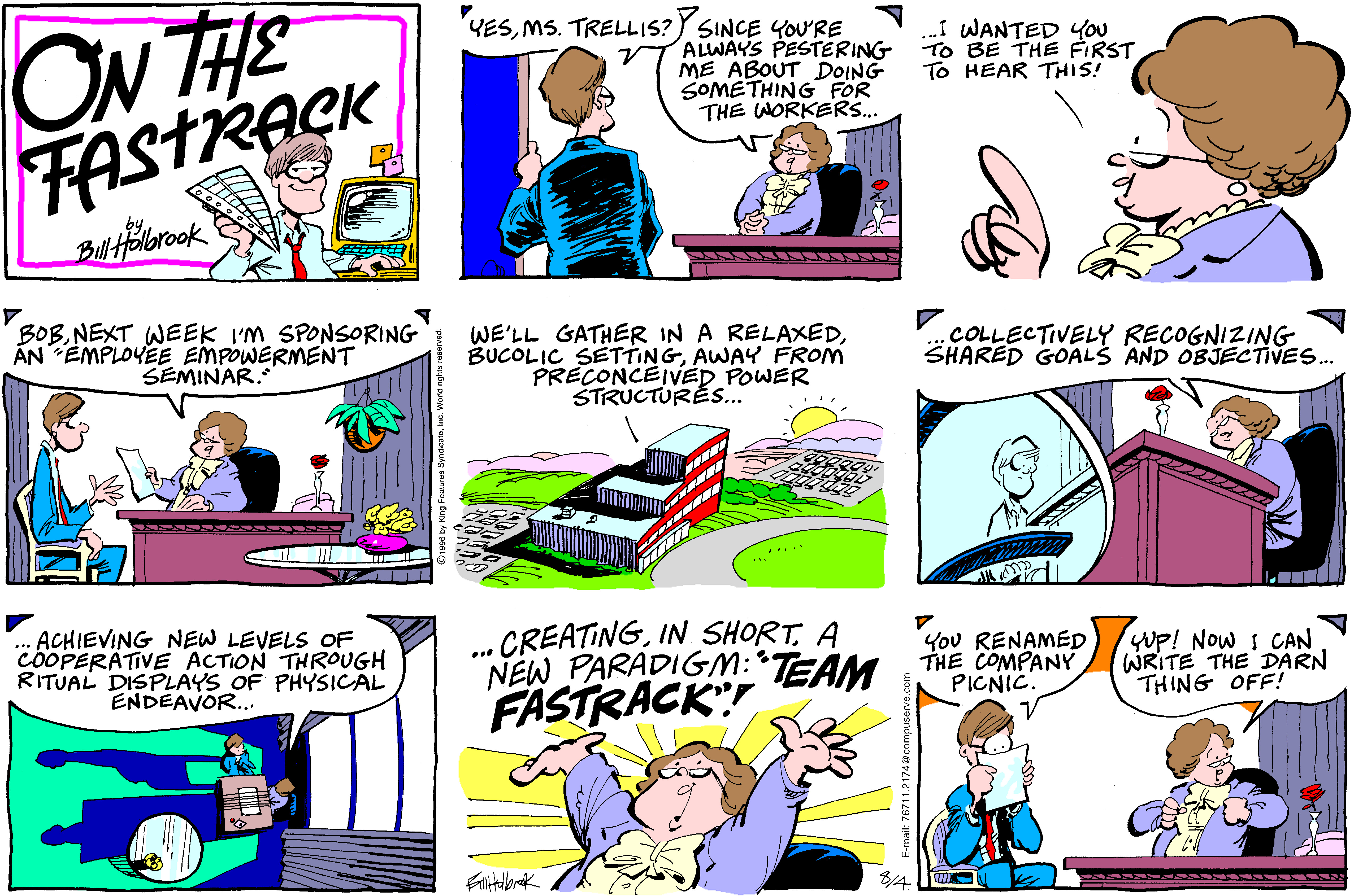On The Fastrack Comic Strip 1996-08-04 | Comics Kingdom