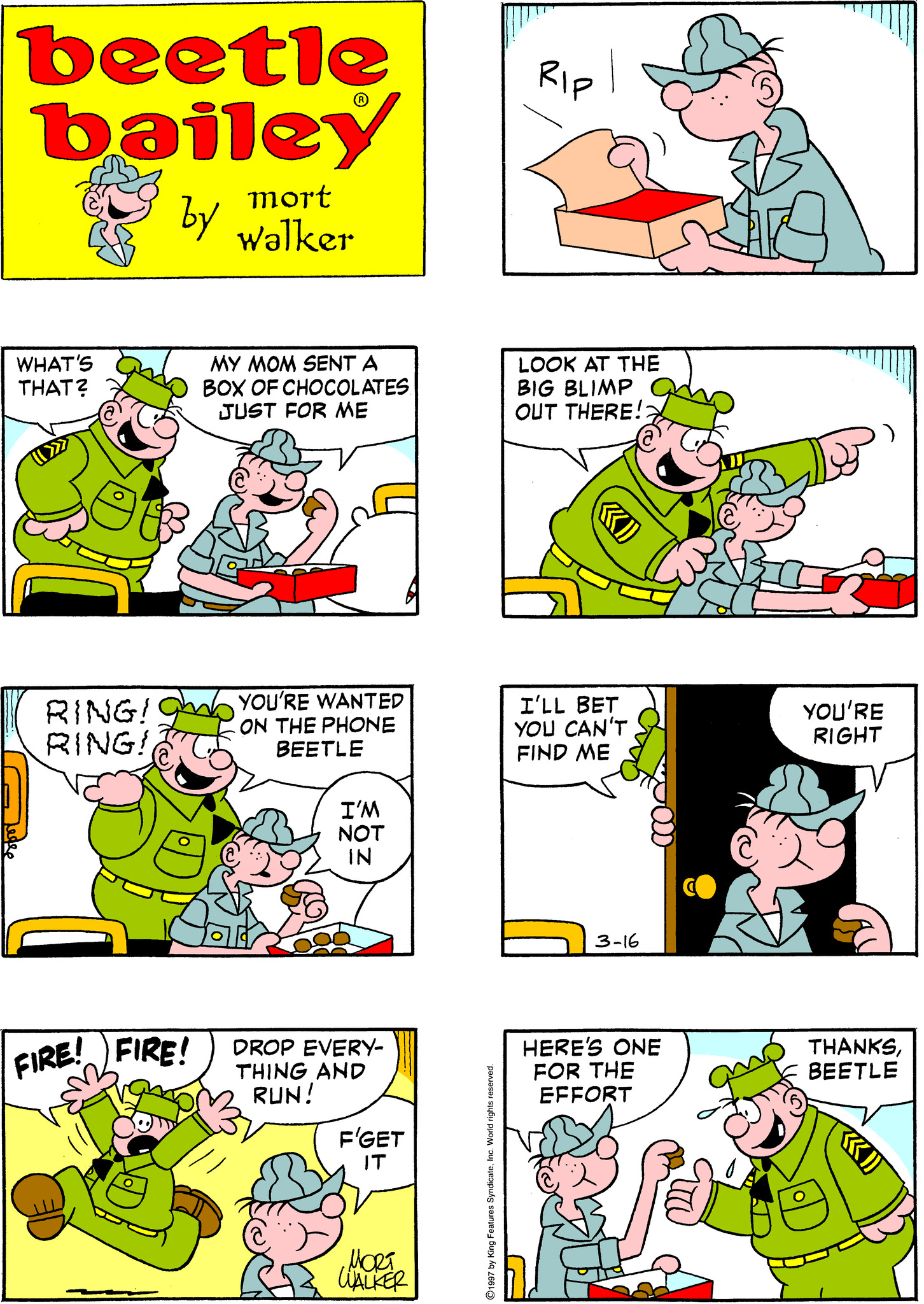 Beetle Bailey Comic Strip 1997-03-16 | Comics Kingdom