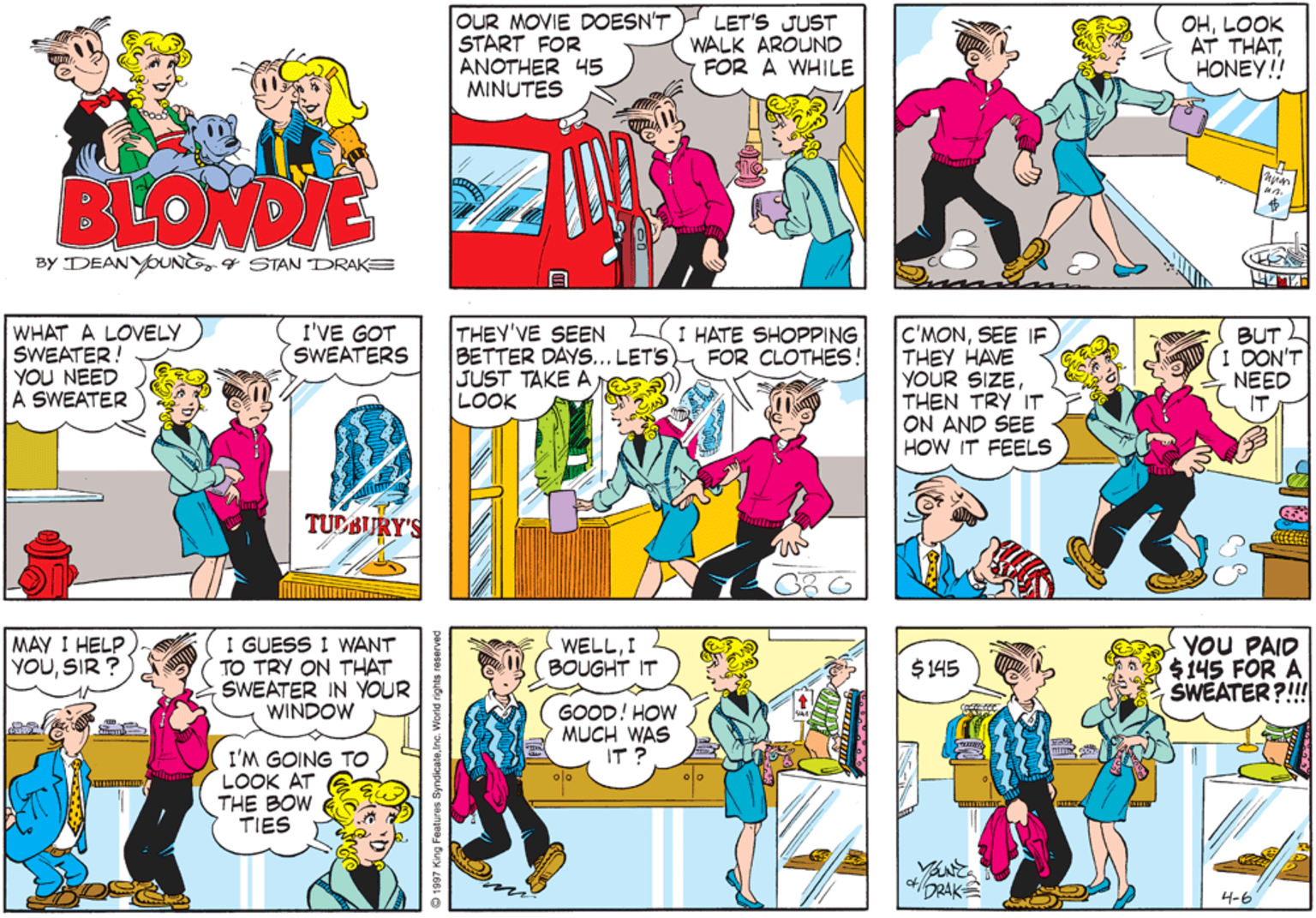 Blondie Comic Strip 1997-04-06 | Comics Kingdom