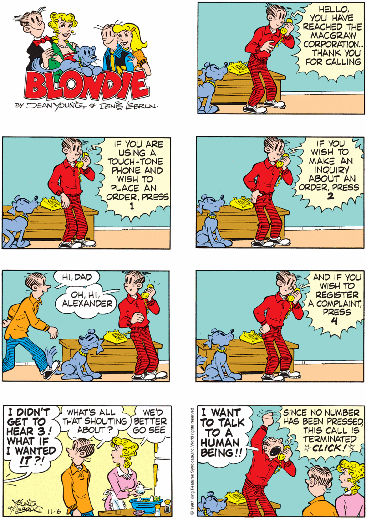 Blondie Comic Strip 1997-11-16 | Comics Kingdom