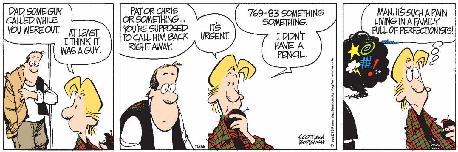 Zits Comic Strip 1998-12-26 | Comics Kingdom