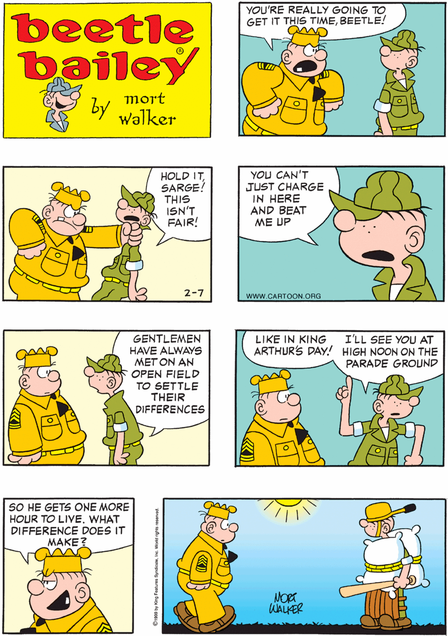 Beetle Bailey Comic Strip 1999-02-07 | Comics Kingdom