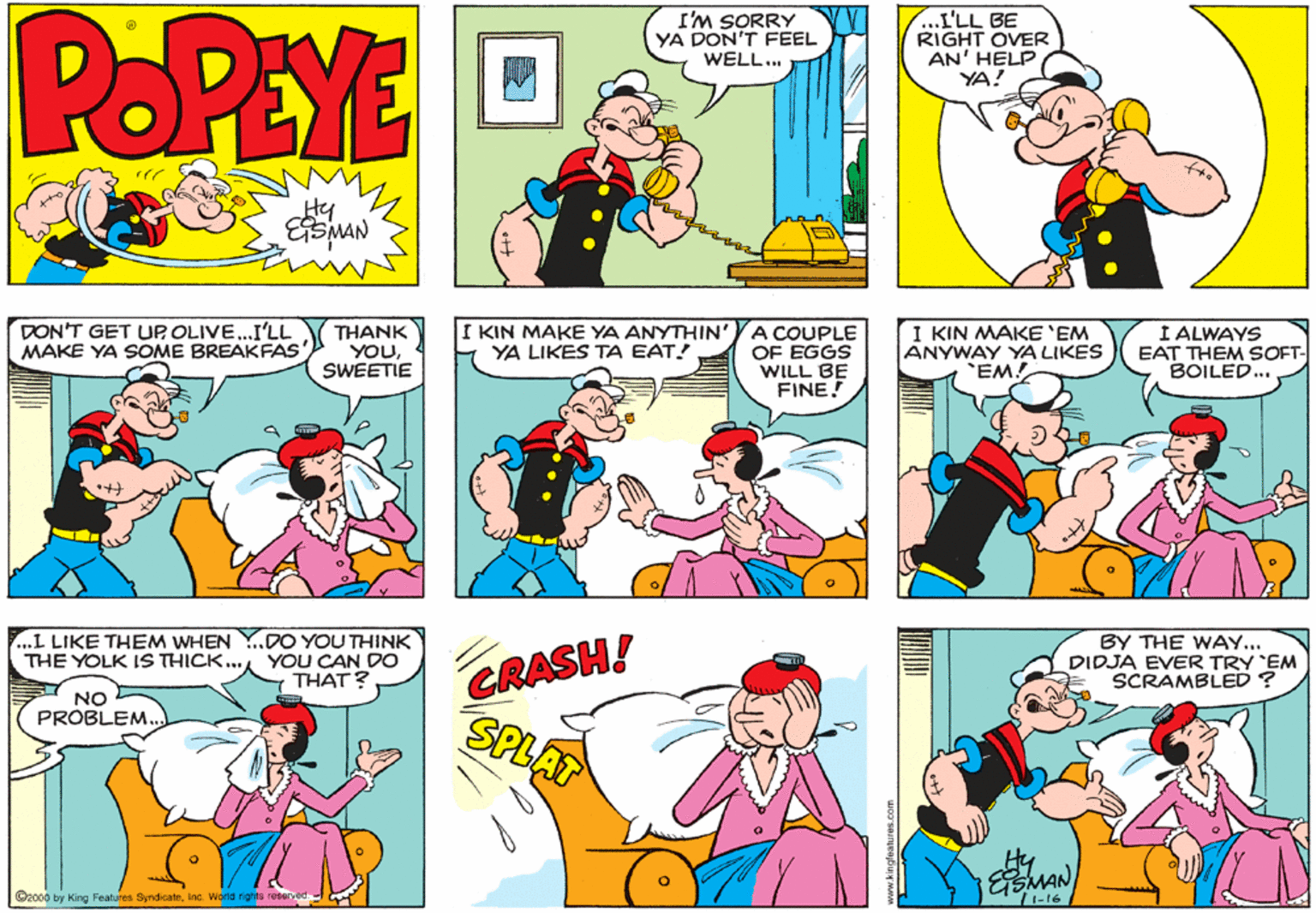 Popeye Comic Strip 2000-01-16 | Comics Kingdom