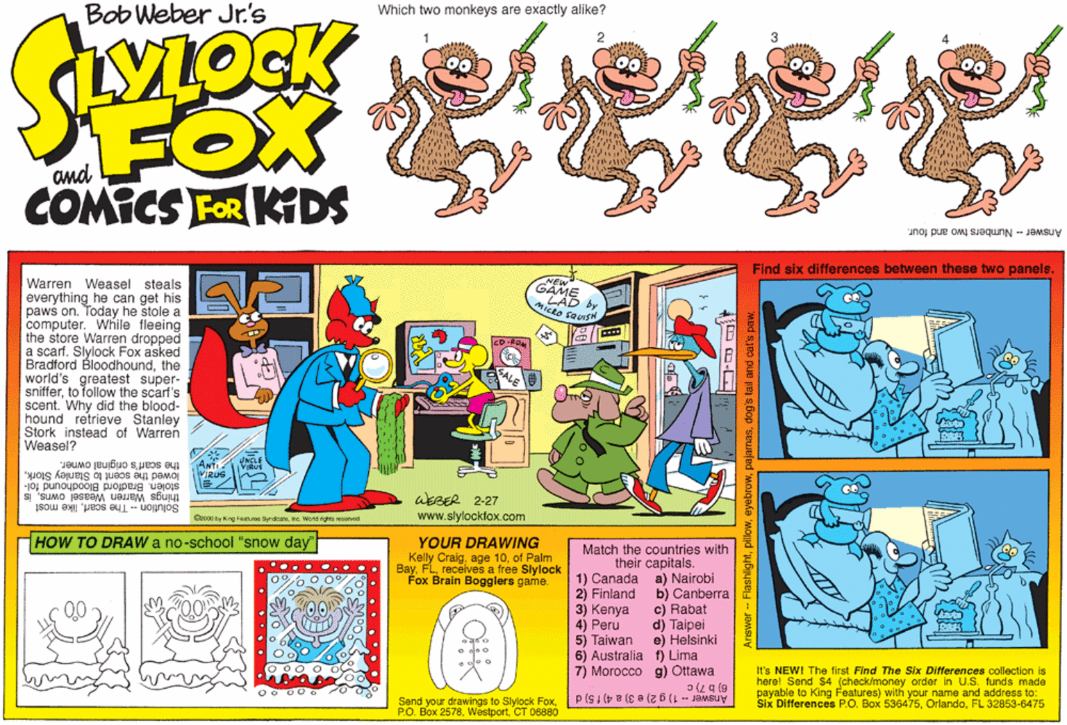Slylock Fox Comic Strip 2000-02-27 | Comics Kingdom