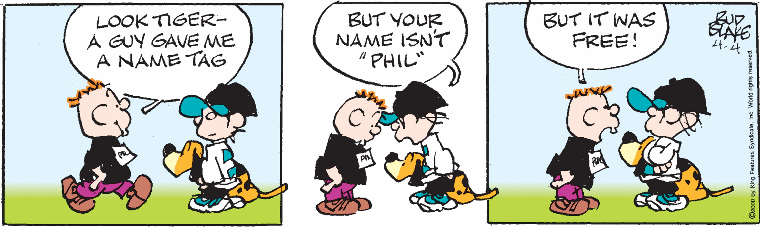 Tiger Comic Strip 2000-04-04 | Comics Kingdom